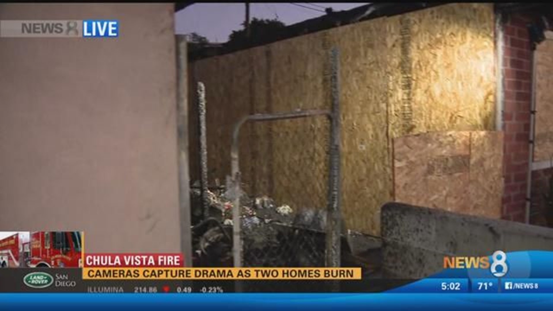 Chula Vista Fire: Cameras capture drama as two homes burn | cbs8.com