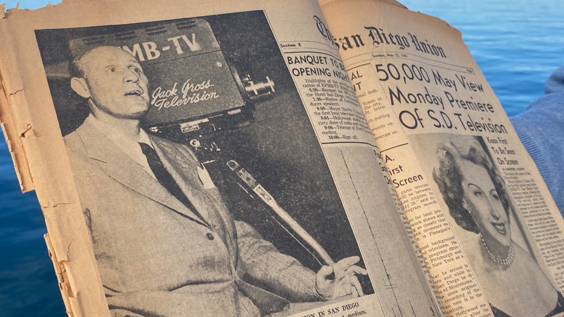 Union Tribune front page May 1949 shows KFMB as first San Diego TV ...