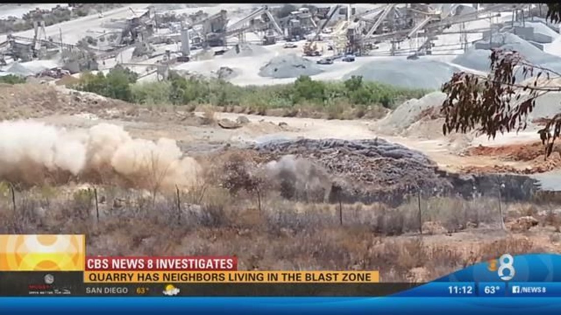 Mission Gorge quarry has neighbors living in the blast zone | cbs8.com