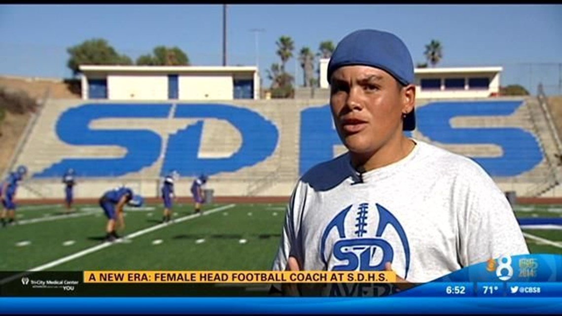A new era: Female head football coach at SDHS | cbs8.com