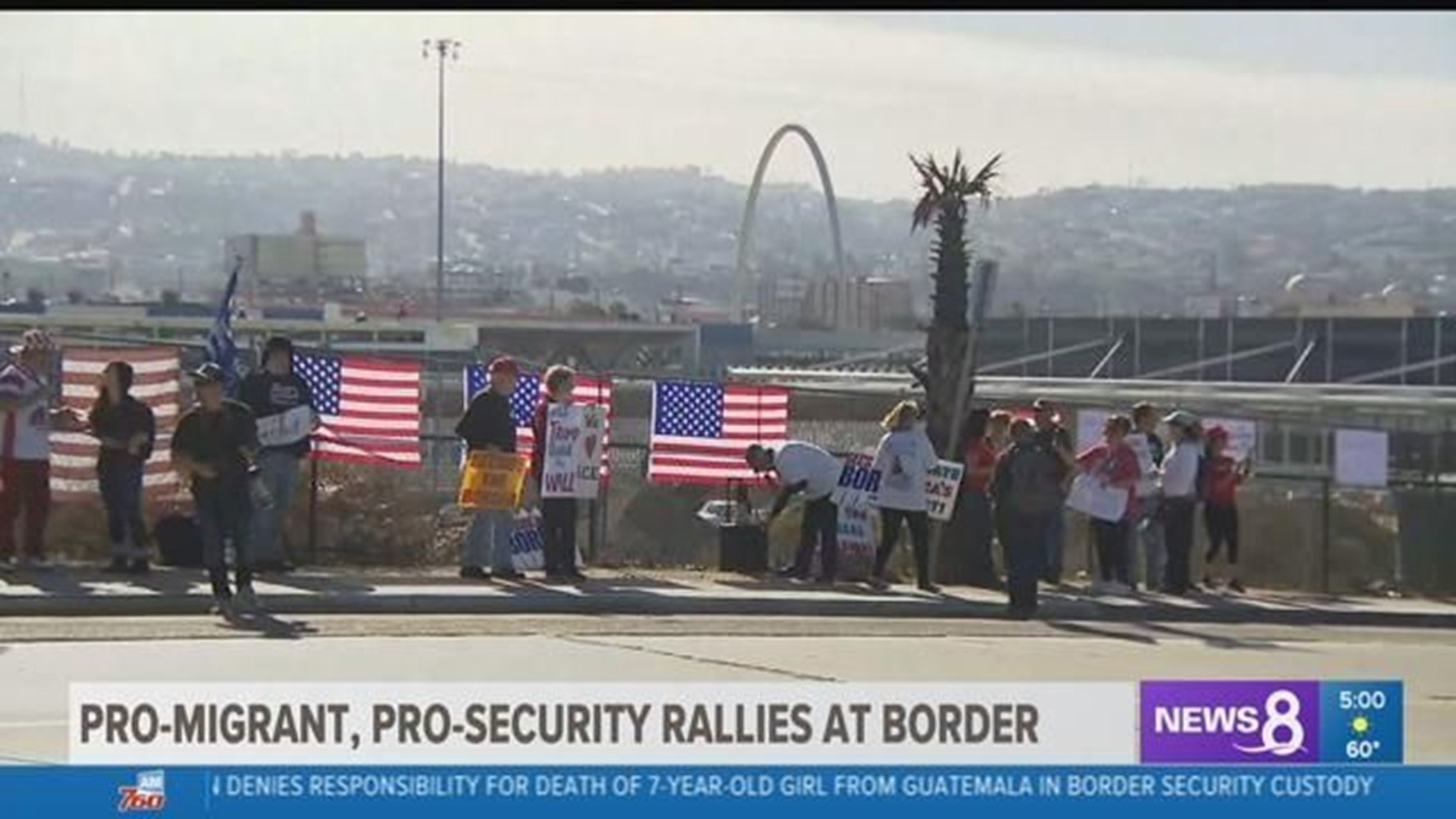 Pro-migrant & pro-border security activists hold rallies at the border ...