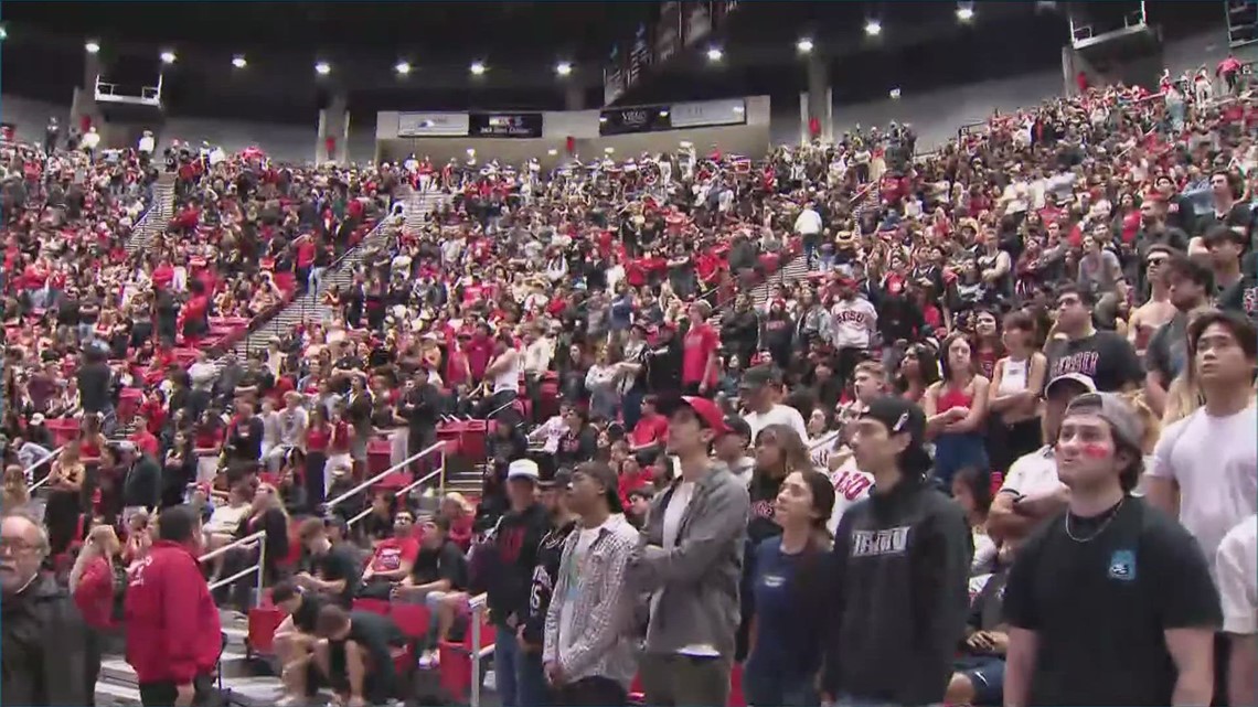 Fans take to streets near SDSU, Viejas Arena reaches capacity | cbs8.com