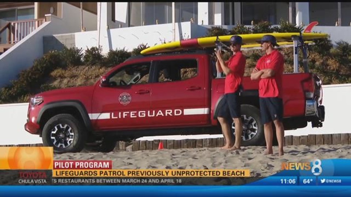 Pilot Program: Lifeguards patrol previously unprotected beach | cbs8.com Pilot Program: Lifeguards patrol previously unprotected beach | cbs8.com