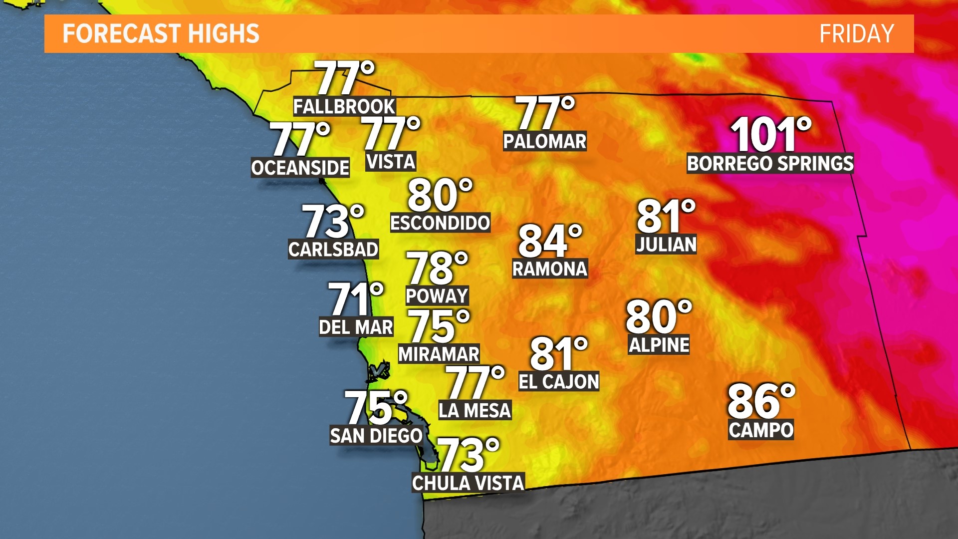 A mild weekend ahead before more cooling into next week | San Diego ...