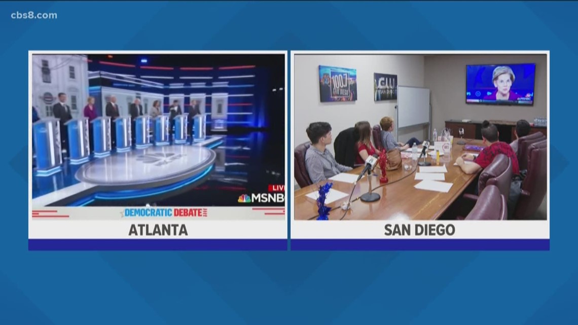 First-time San Diego voters gather to watch 5th Democratic debate ...