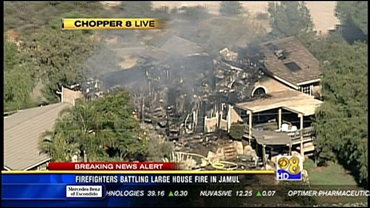 Fire guts large house in Jamul | cbs8.com
