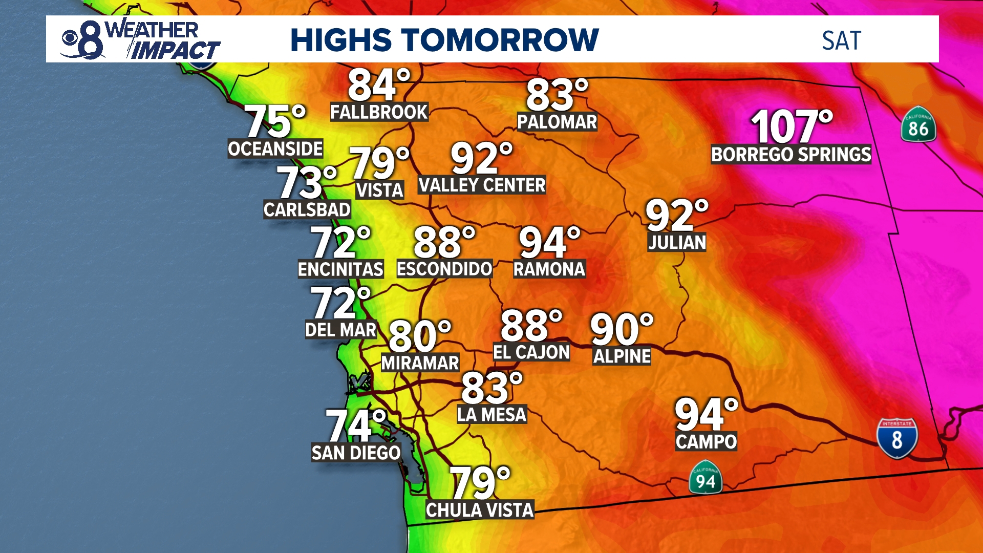 San Diego County daily weather forecast | cbs8.com