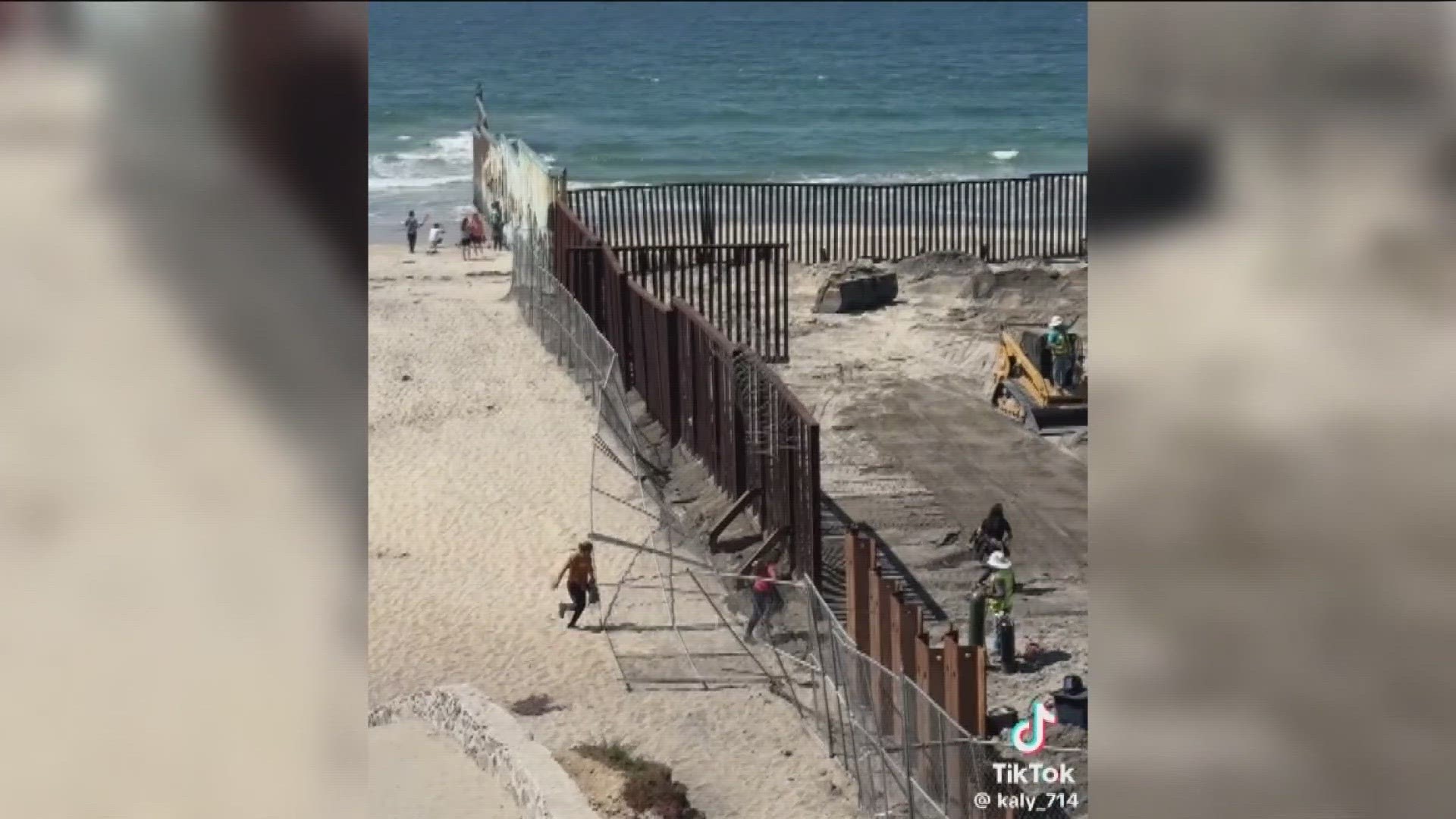 Broken fence along border repaired days after group of migrants seen ...