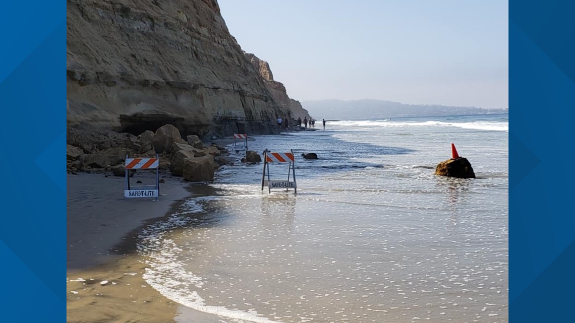 Beach bluff collapses at Torrey Pines State Beach | cbs8.com
