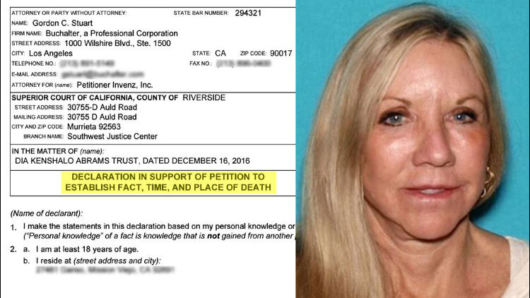 Dia Abrams' trustee seeks declaration of legal death | cbs8.com