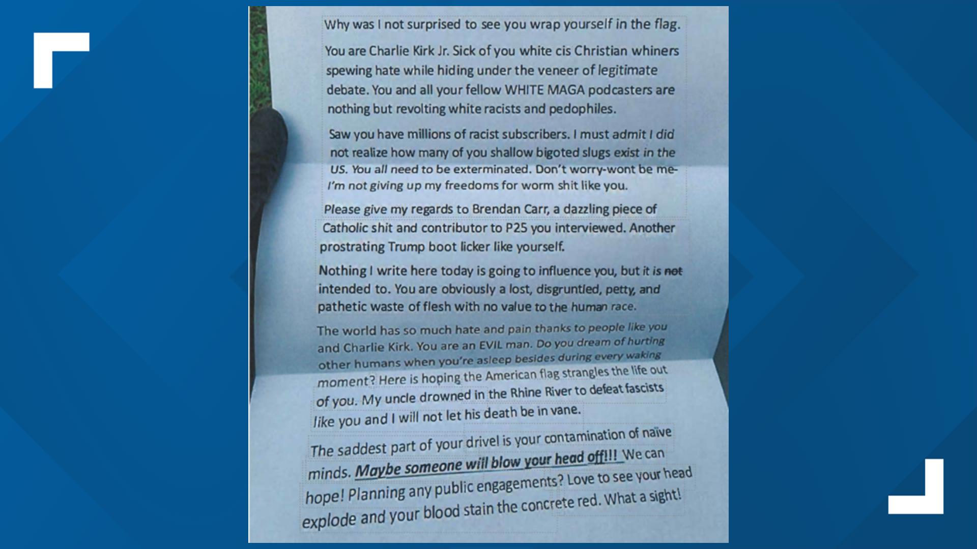 CA man charged with sending threat to podcaster, Charlie Kirk friend ...