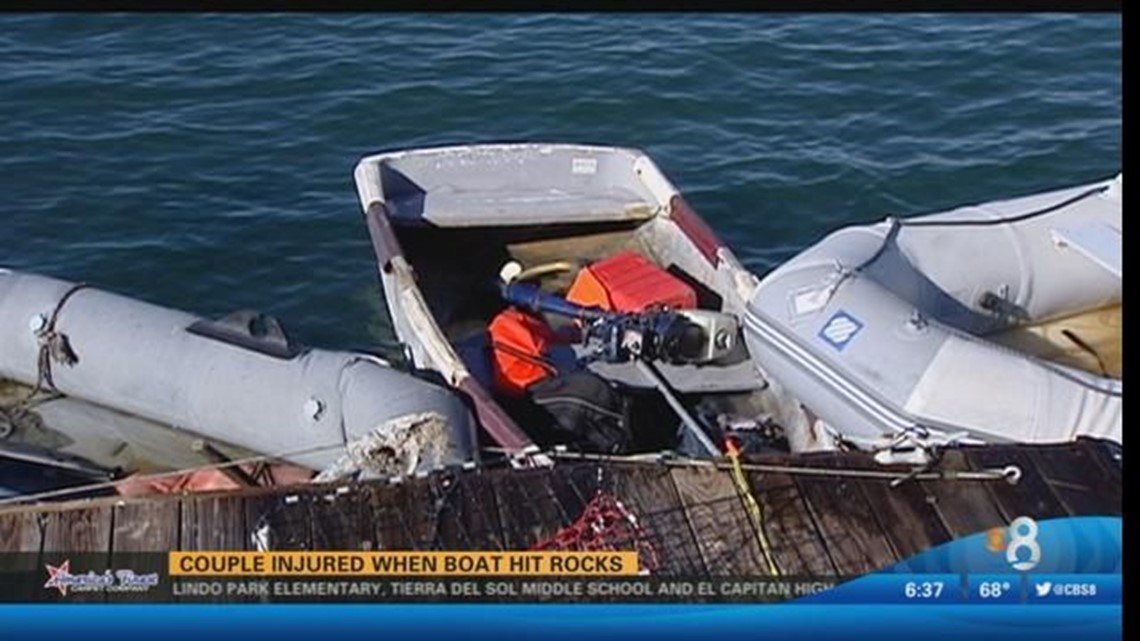 Couple injured when boat hits rocks near Point Loma | cbs8.com