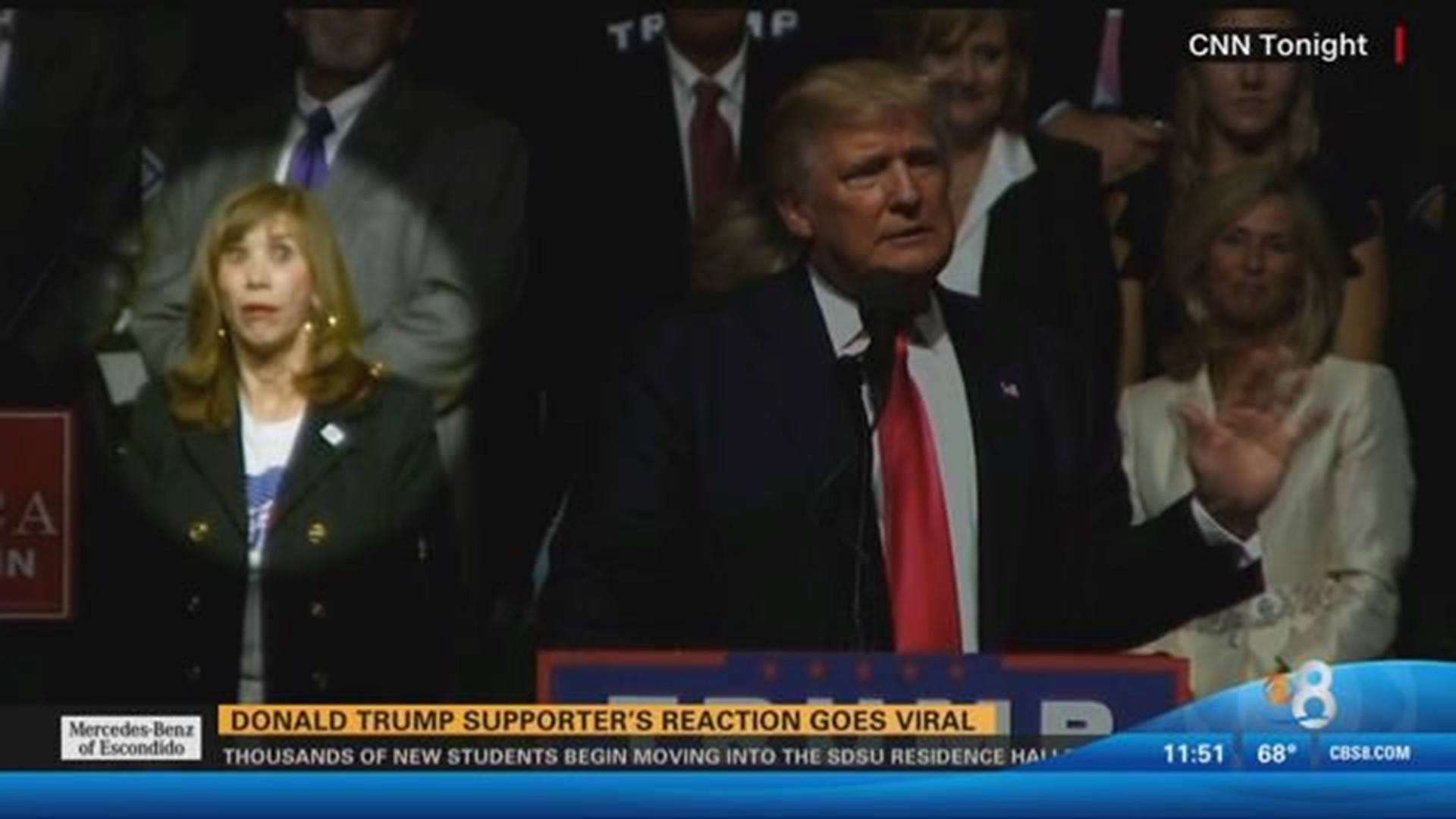 Donald Trump's supporters reaction goes viral | cbs8.com