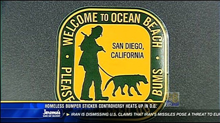 Homeless bumper sticker controversy heats up in OB | cbs8.com
