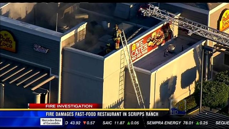 Fire damages fast food restaurant in Scripps Ranch | cbs8.com