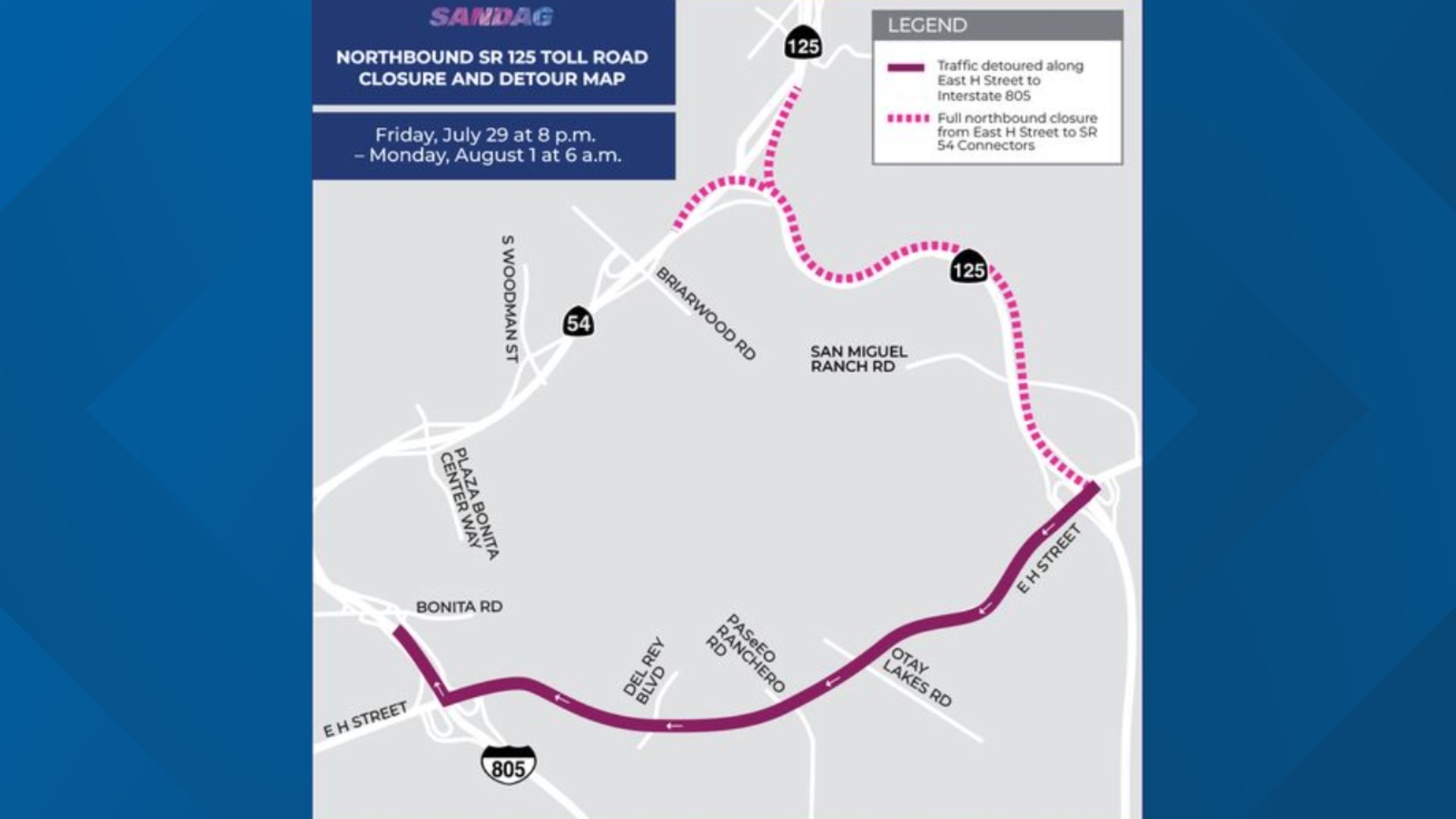 SANDAG to close SR 125 toll road this weekend | cbs8.com