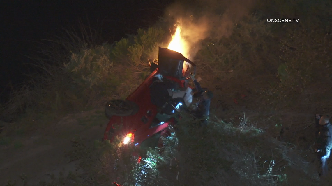 CHP officers save driver from car fire following pursuit | cbs8.com