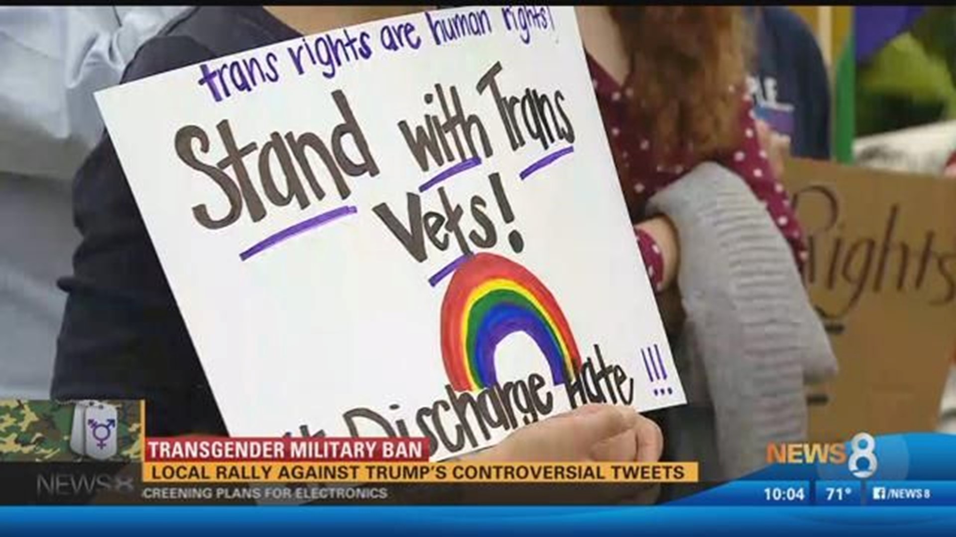 Protesters gather against Trump ban on transgender troops | cbs8.com