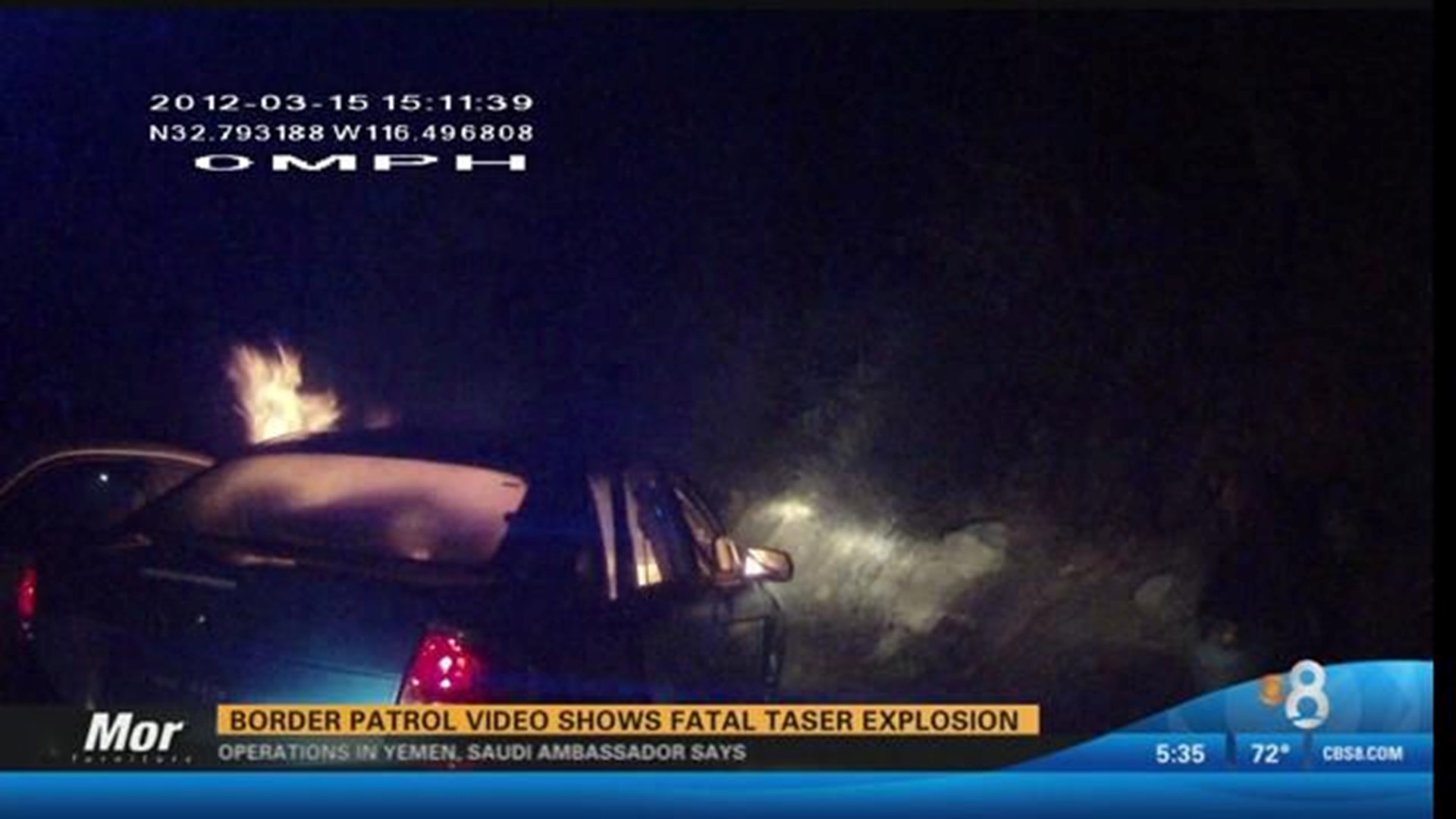 Border Patrol video shows fatal taser explosion | cbs8.com