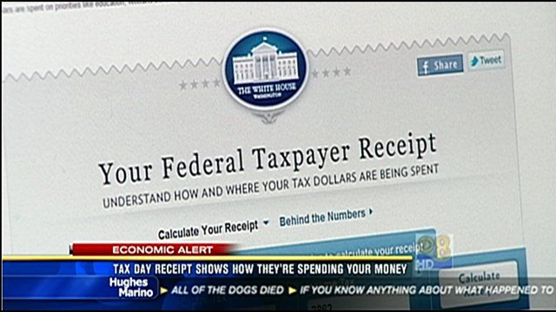 Tax Day receipt shows how the government's spending your money | cbs8.com