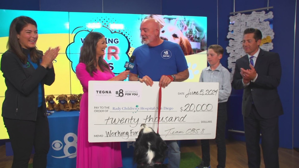 CBS 8 / TEGNA Foundation donate $20,000 to Rady Children's for new Resident Canine Therapy ...
