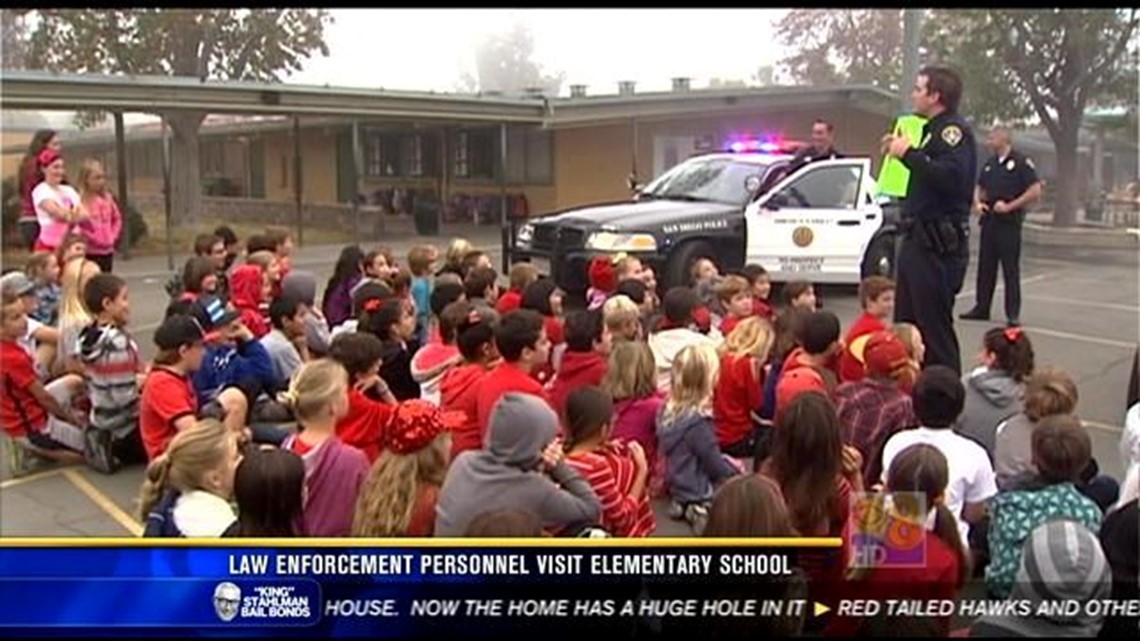Law enforcement personnel visit elementary school | cbs8.com