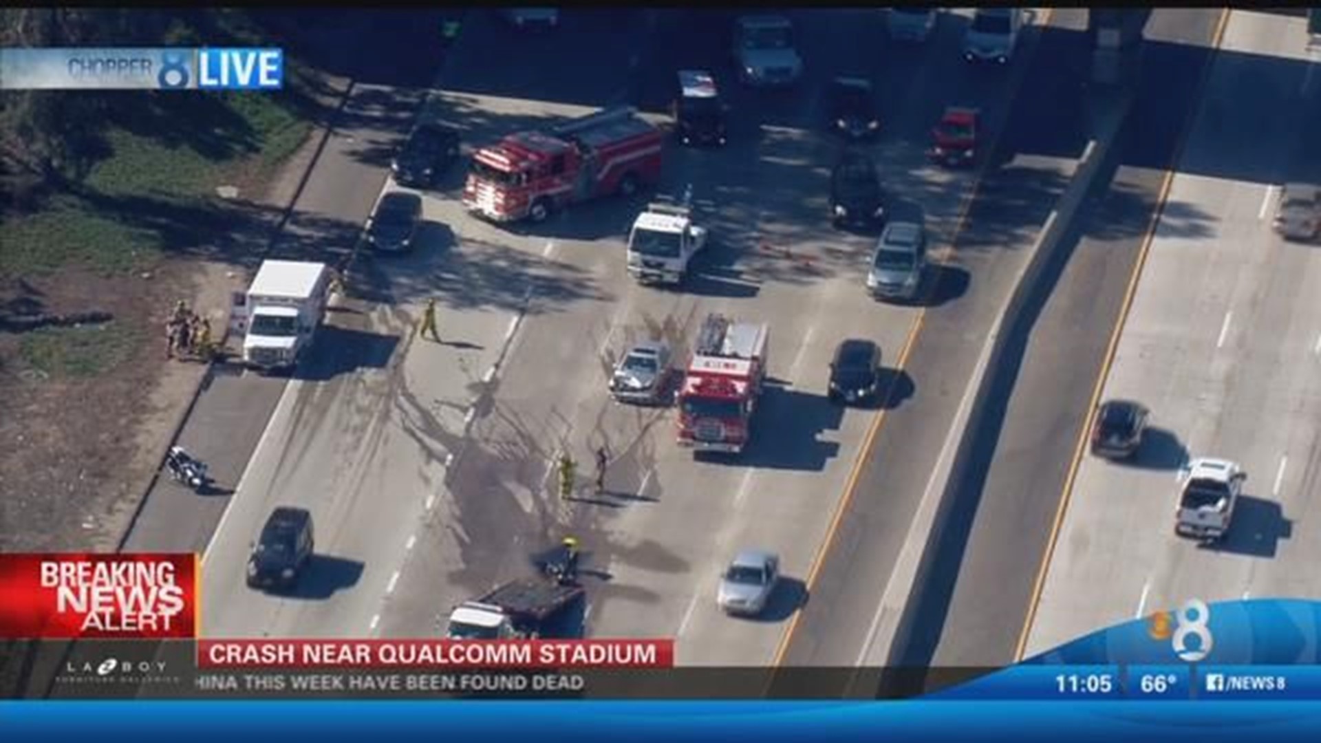 Crash backs up traffic on eastbound I-8 in Mission Valley | cbs8.com