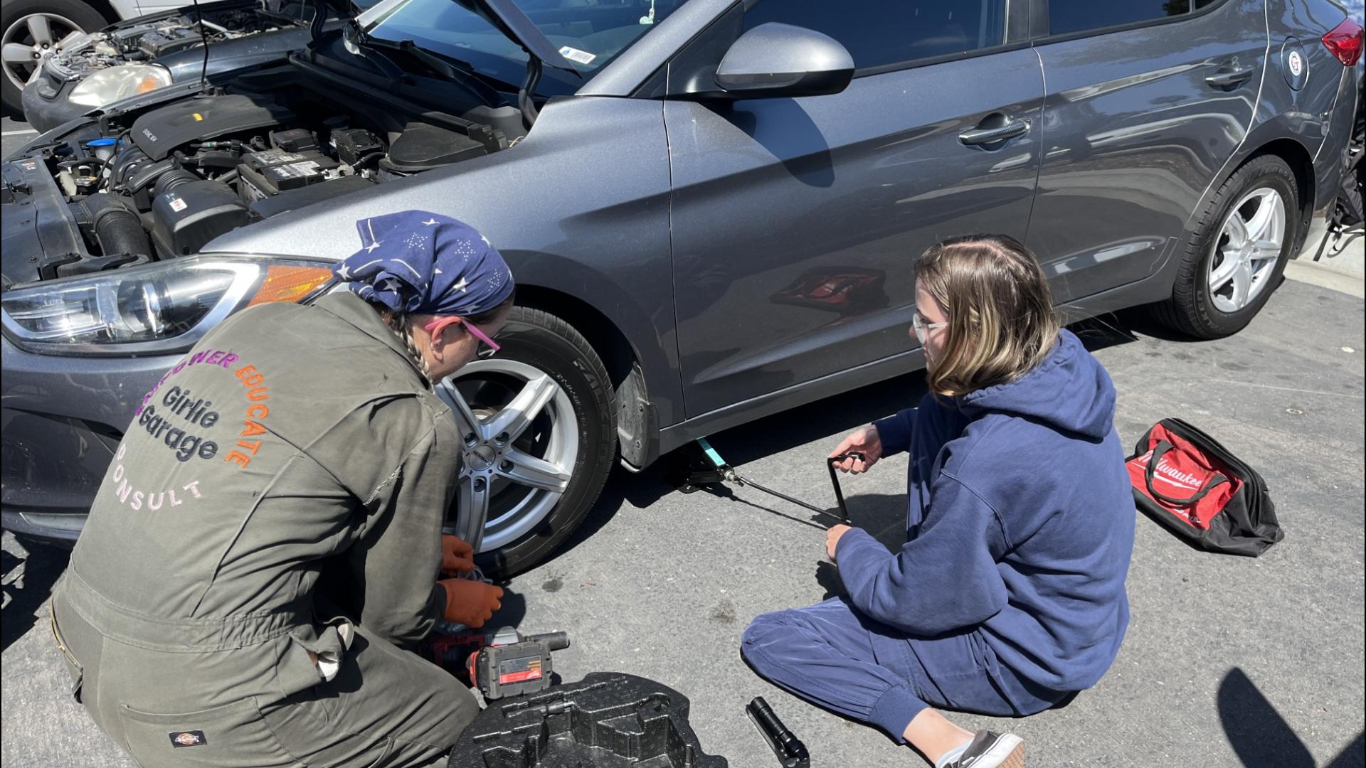 'Girlie Garage' offers automotive skills to high school students | cbs8.com