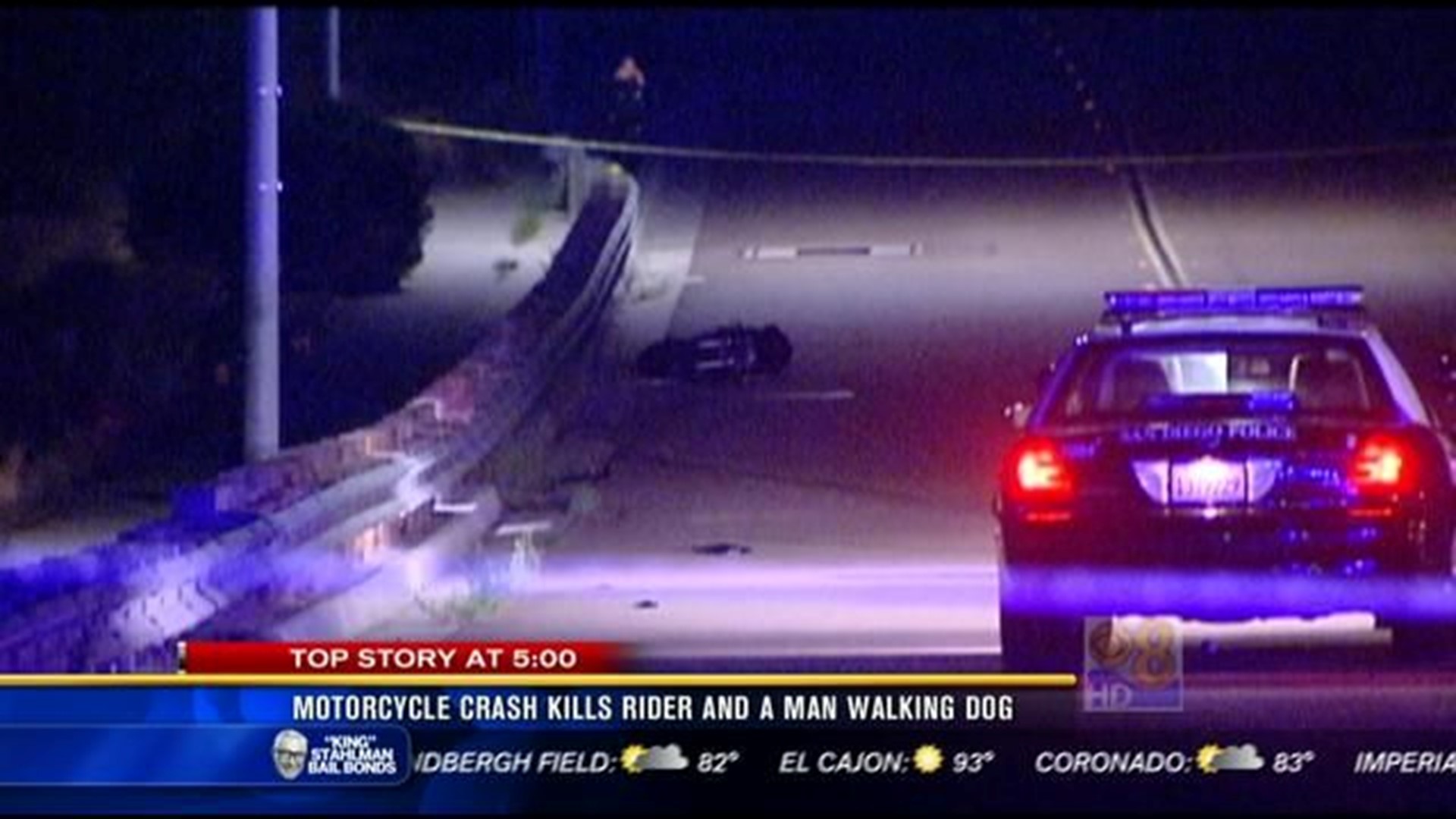 2 dead as motorcyclist hits man walking dog in Rancho Penasquitos ...