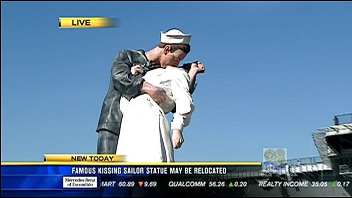 Famous kissing sailor statue to be relocated | cbs8.com
