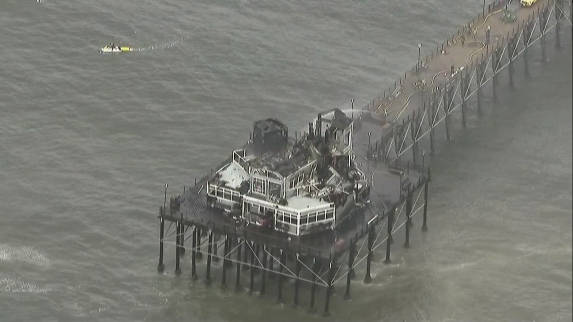 Oceanside Pier Fire update | Full Chopper 8 aerials | cbs8.com