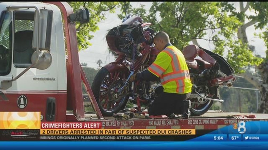 Motorcyclist injured after being struck by suspected DUI driver | cbs8.com