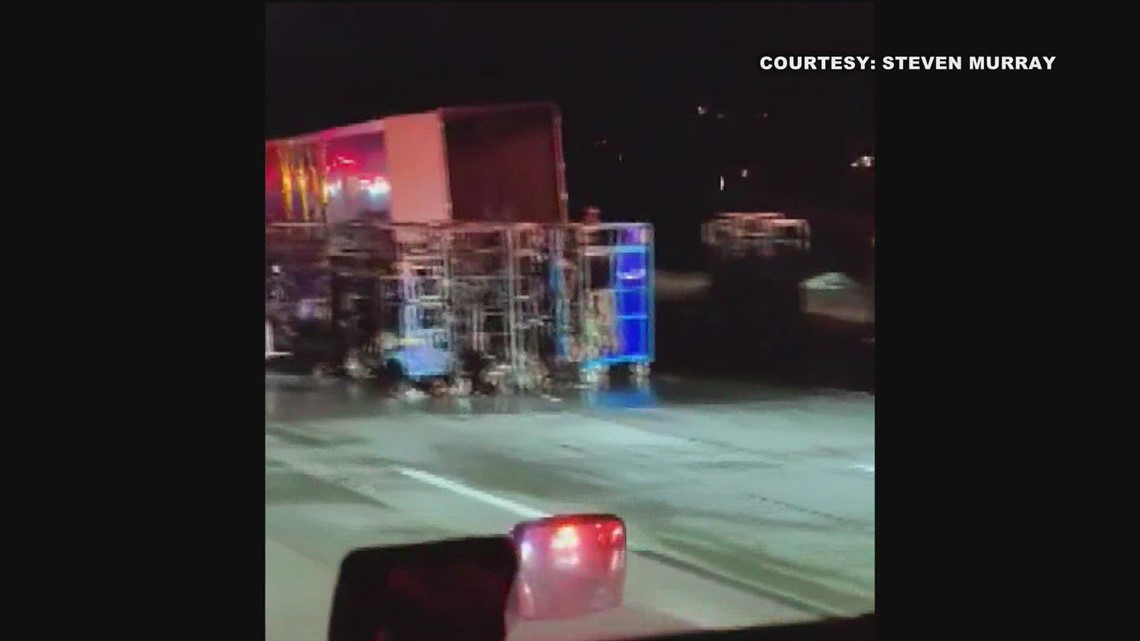 Amazon semi-truck with 8,000 lbs of packages onboard goes ablaze in ...