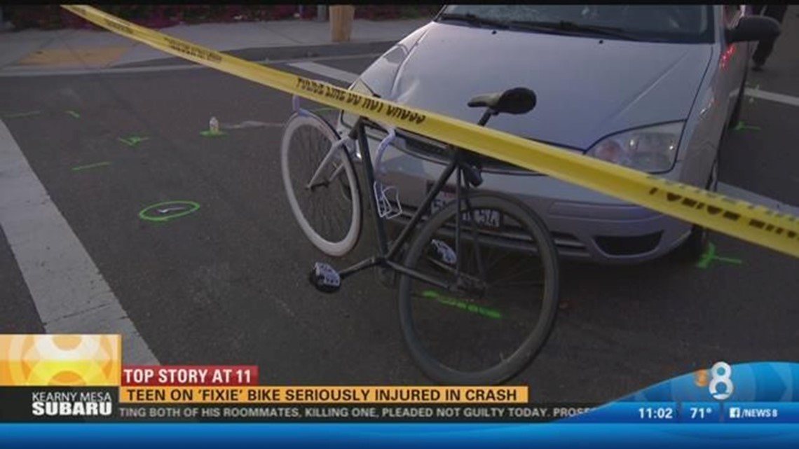 Teen on 'Fixie' bike seriously injured in crash | cbs8.com
