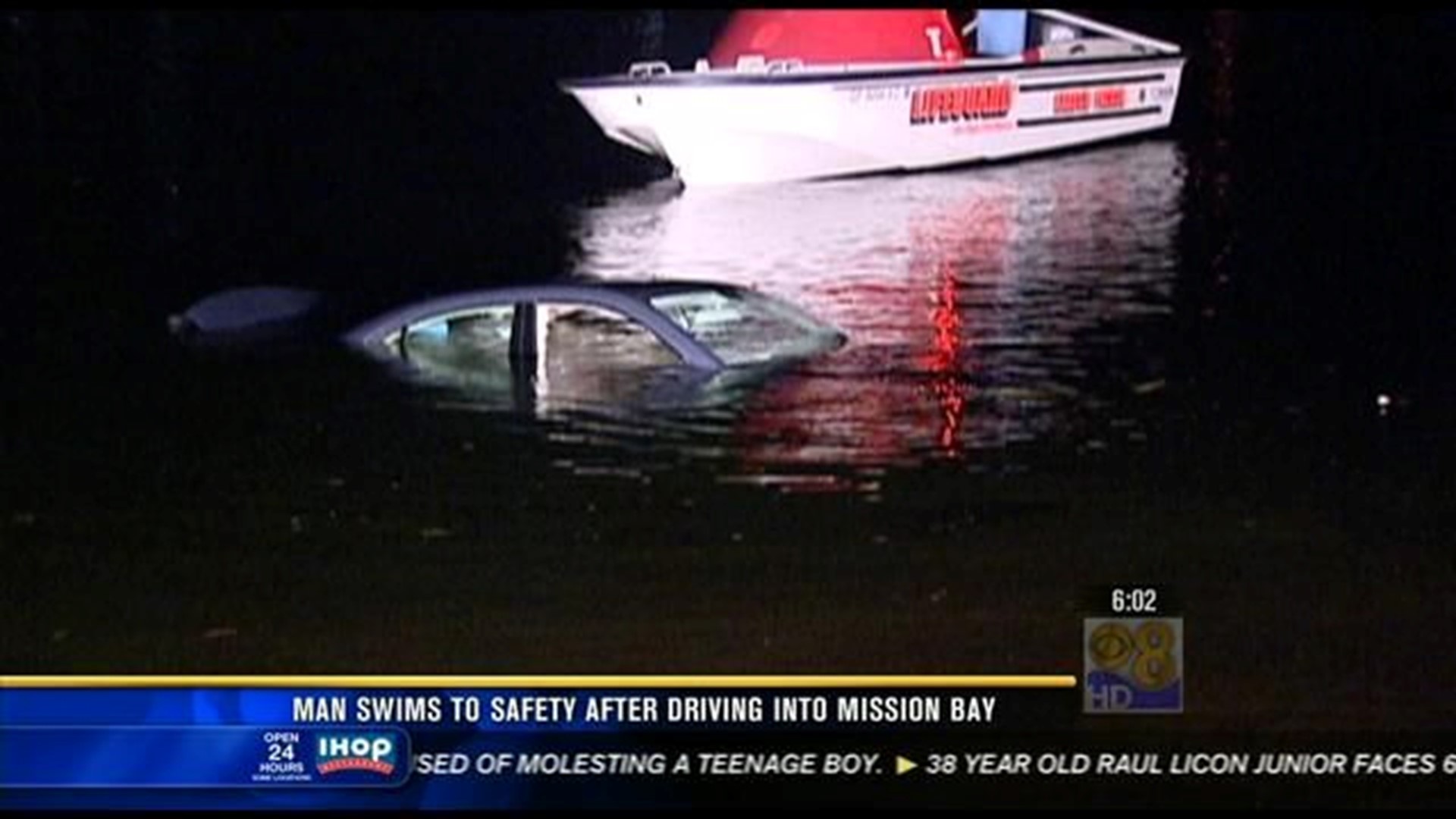 Man drives car off boat ramp into Mission Bay | cbs8.com