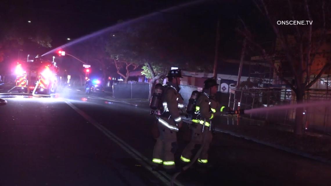 Three-alarm structure fire in Pacific Beach inures firefighters | cbs8.com