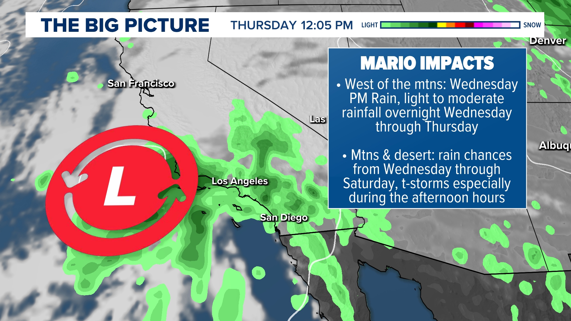 San Diego Weather | Tropical Storm Mario brings rain, thunderstorms ...