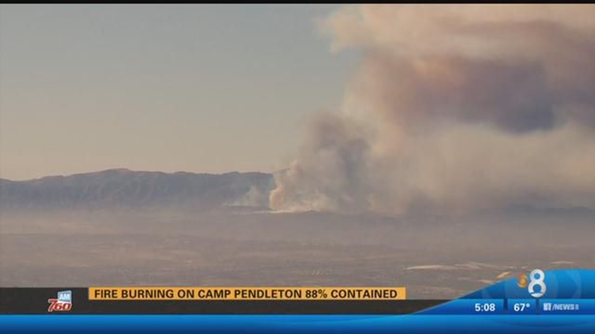 Fire burning on Camp Pendleton 92% contained | cbs8.com