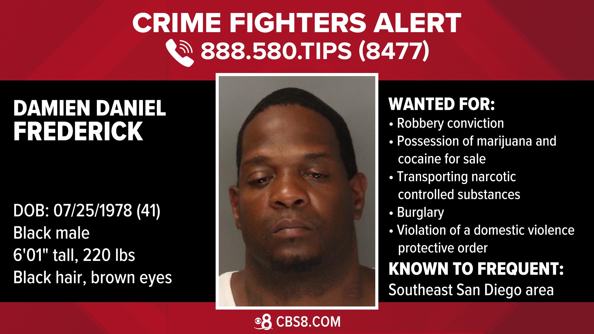 Damien Daniel Frederick | cbs8.com