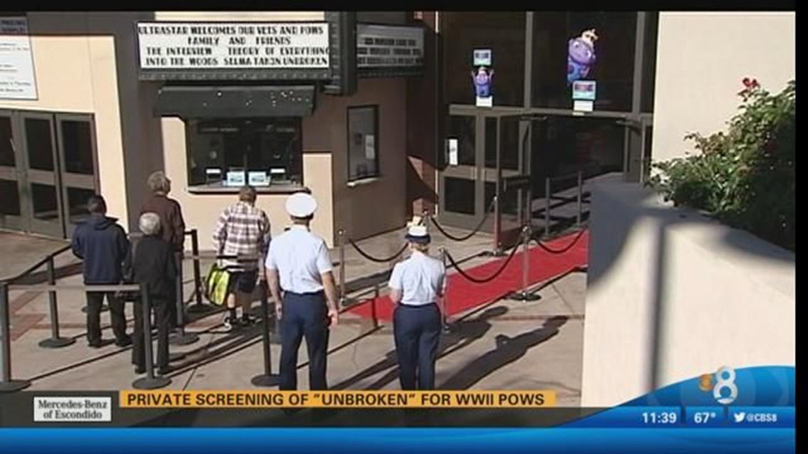 Private screening of 'Unbroken' for WWII POWs | cbs8.com