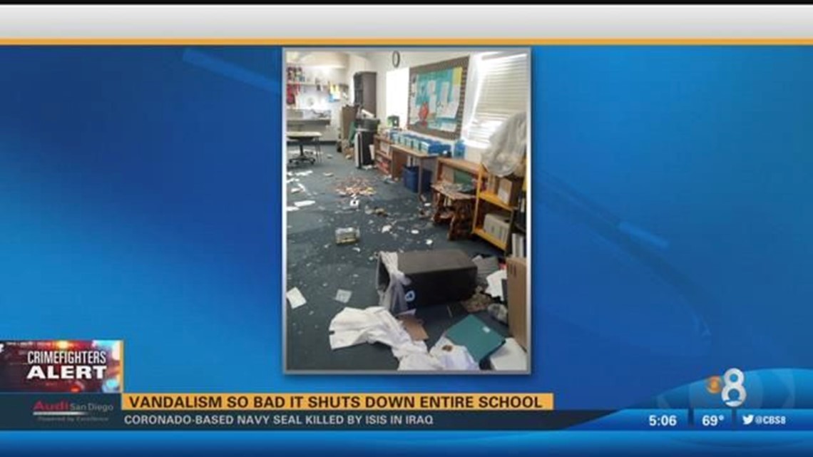 Vandalism so bad it shuts down entire school | cbs8.com