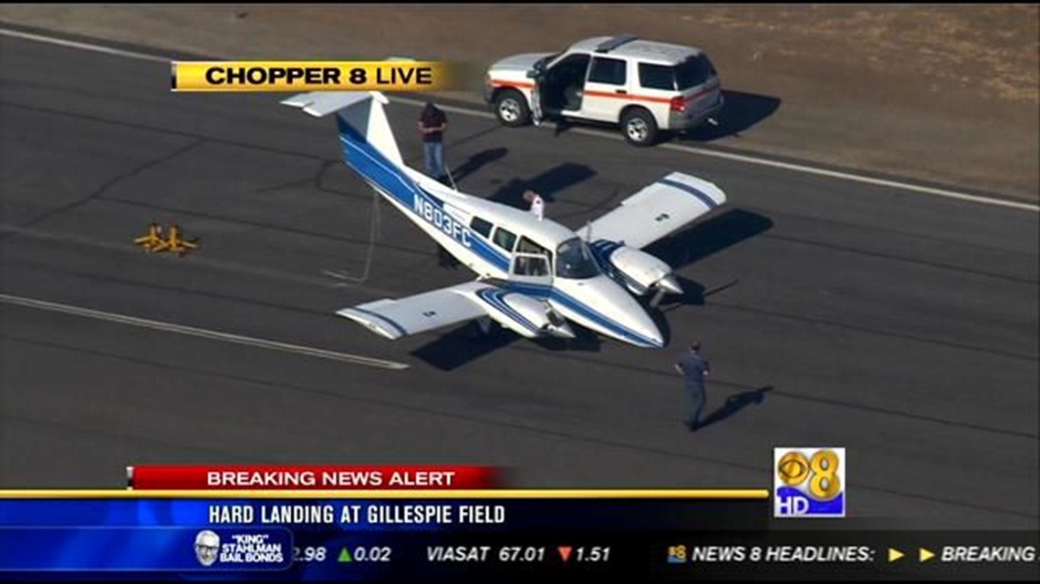 Light plane makes hard landing at Gillespie Field | cbs8.com