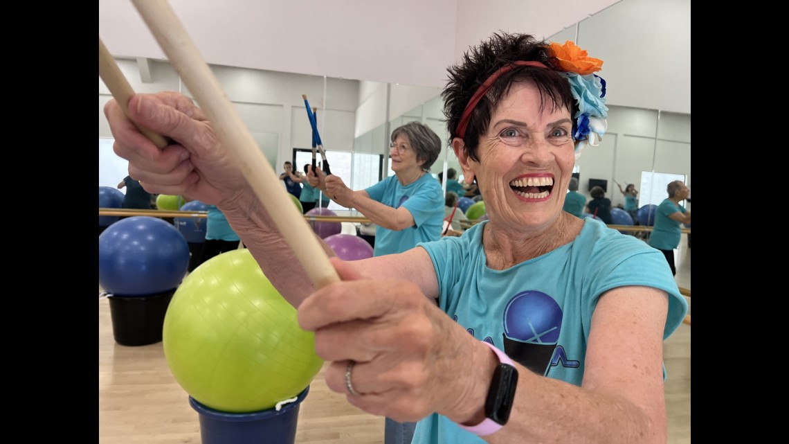 San Diego Oasis's cardio drumming energizes seniors | cbs8.com