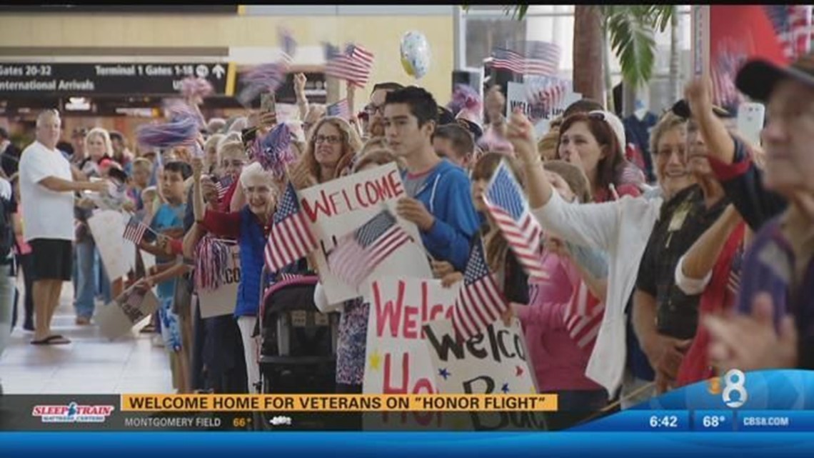 Welcome home for veterans on Honor Flight | cbs8.com