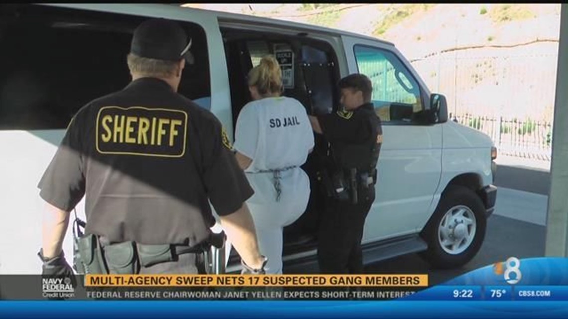Multi-agency sweep nets 17 suspected gang members | cbs8.com