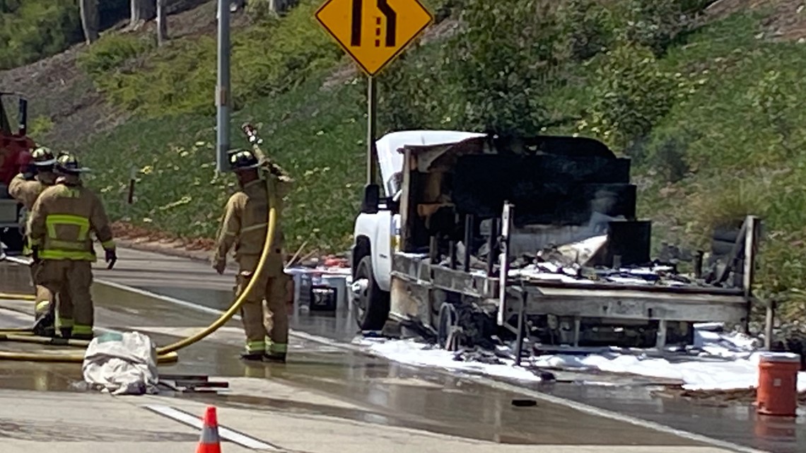 Box truck fire prompted lane closure on southbound I-805 near SR-163 ...