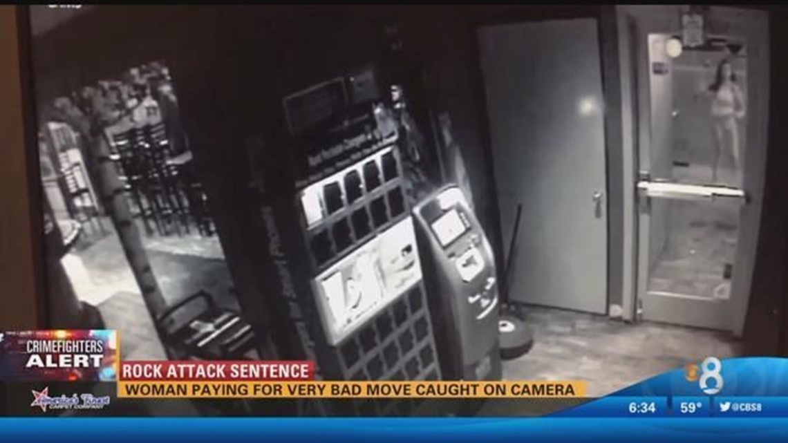 Woman paying for rock-throwing incident caught on camera | cbs8.com