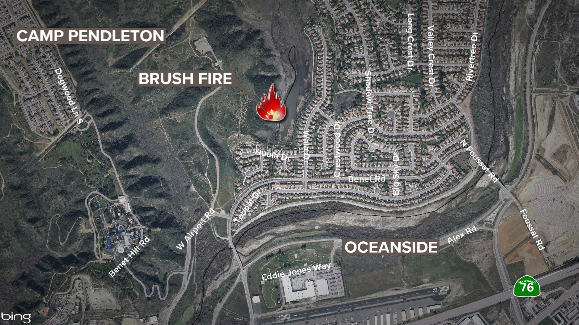 Crews work to knock down brush fire in Oceanside | cbs8.com