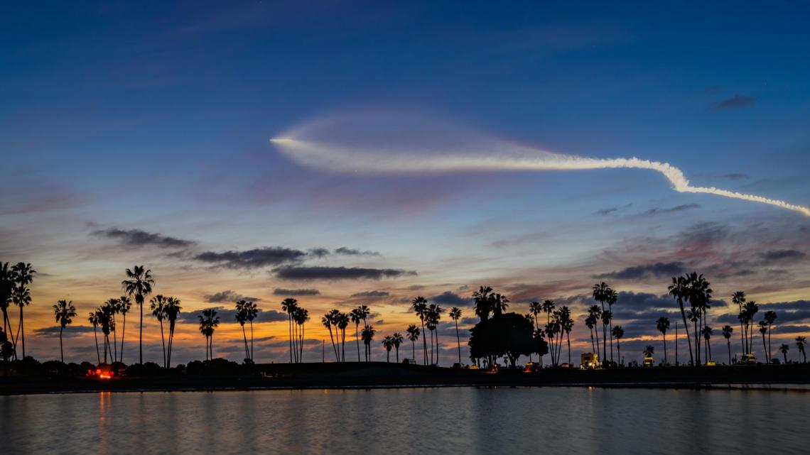 SpaceX Falcon 9 rocket launch from Vandenberg, California Space Force ...