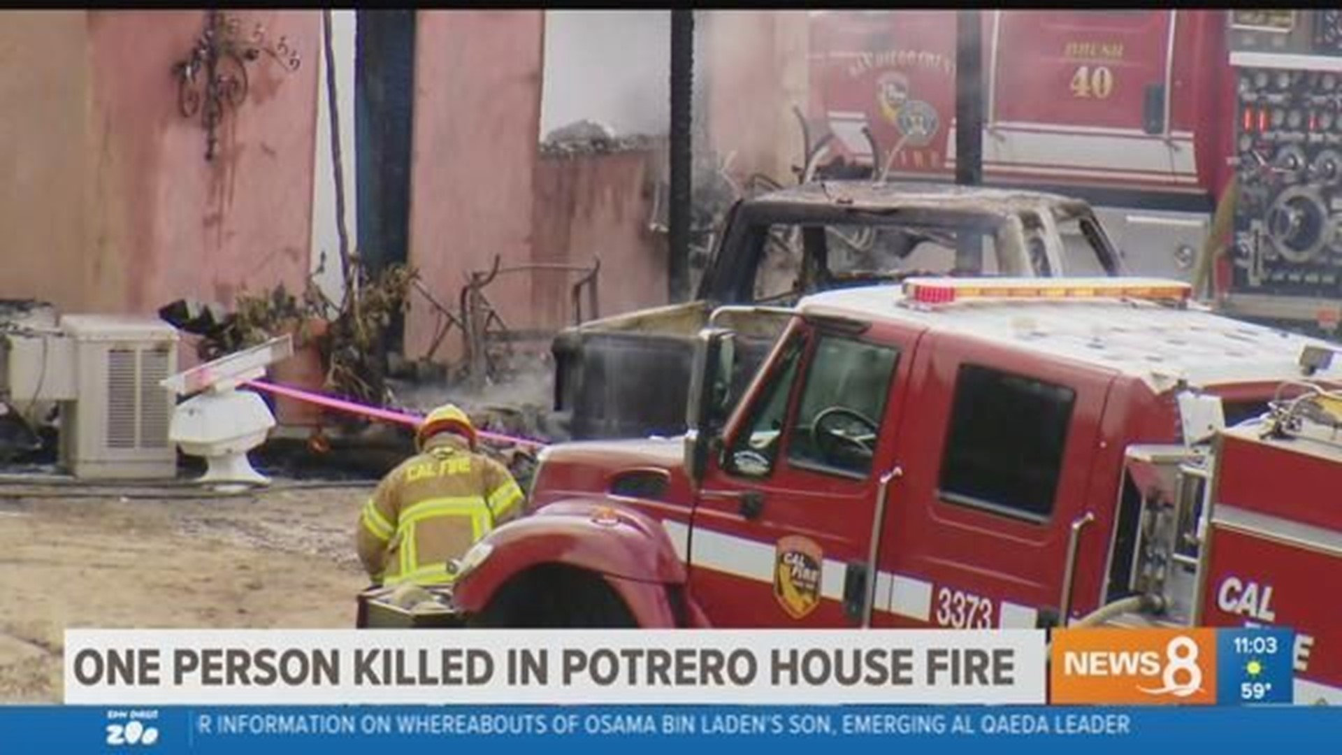 House fire turns deadly in Potrero, just north of Tecate | cbs8.com